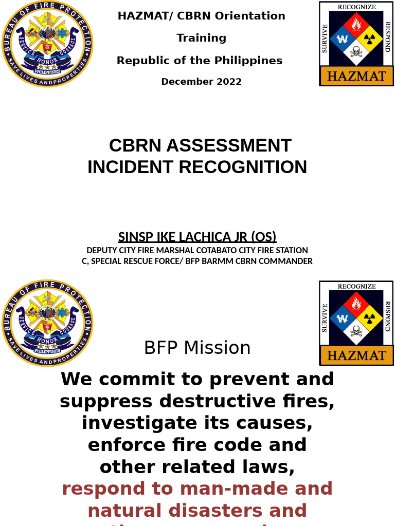 1 CBRN Assessment Incident Recognition | PDF | Cbrn Defense | Weapons Of Mass Destruction