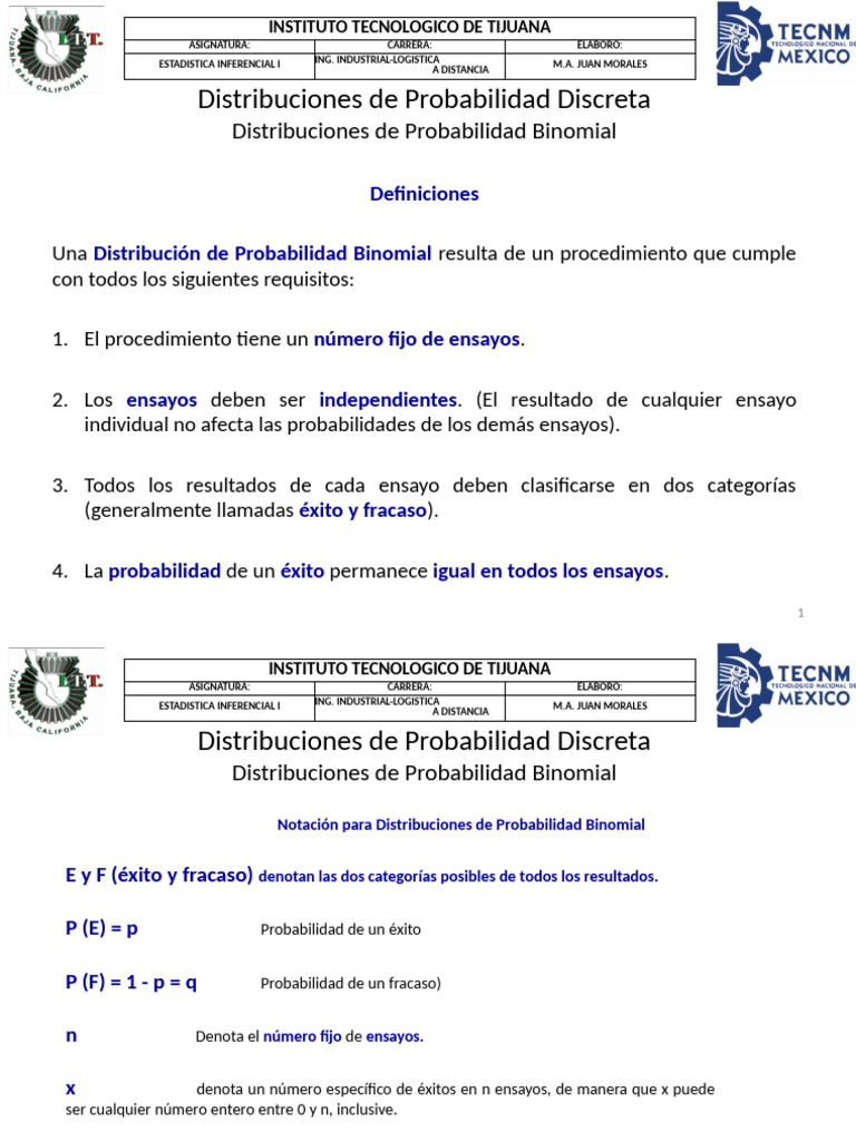 Distribuciones de Probabilidad Binomial | PDF | Probabilidad | Distribución de probabilidad
