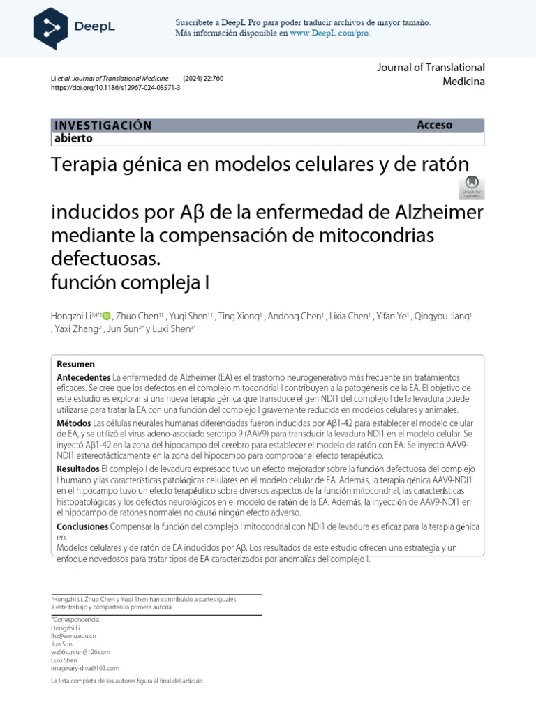 Terapia Genica en Modelos Celulares y Ratones | PDF | Terapia de genes | Bioquímica