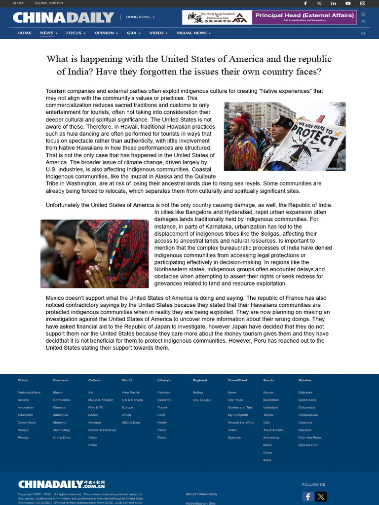 Update - China Daily (Sochum) | PDF | Indigenous Peoples | The United ...