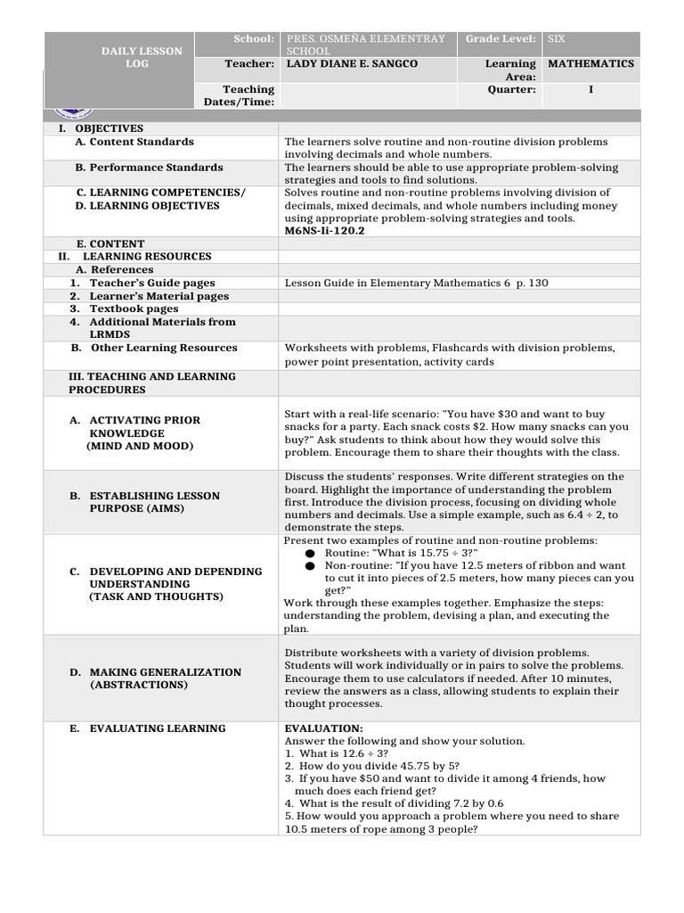 Science 6 Cot | PDF | Learning | Cognition