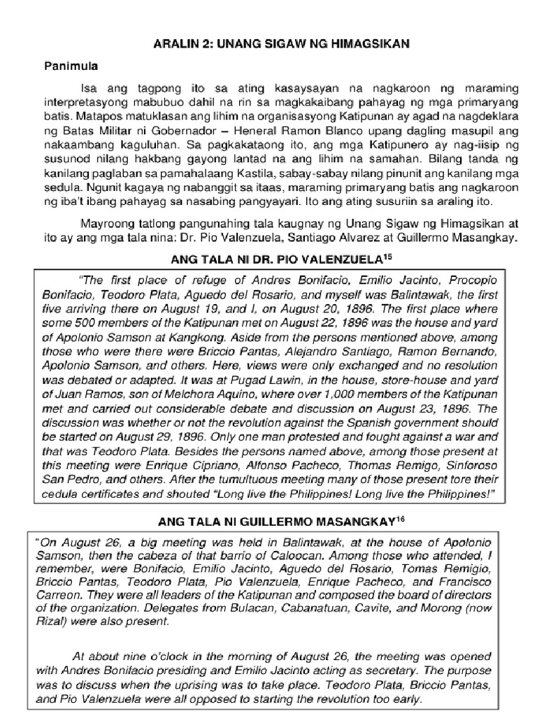 Unang Sigaw NG Himagsikan | PDF