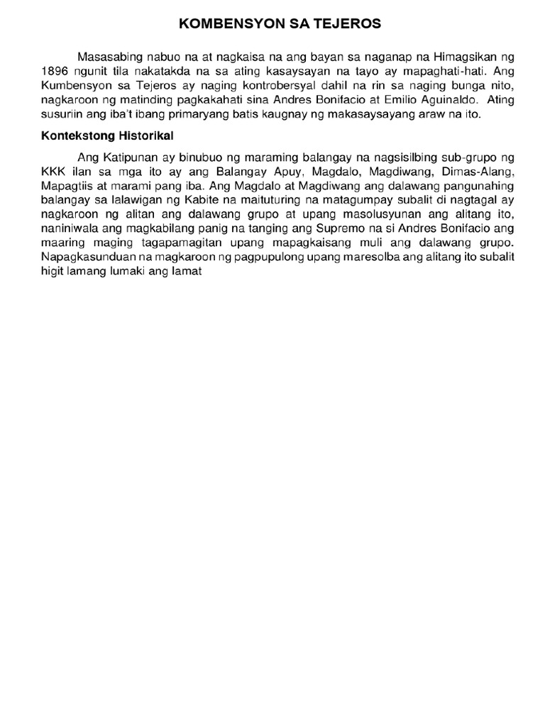 Kombensyon Sa Tejeros | PDF