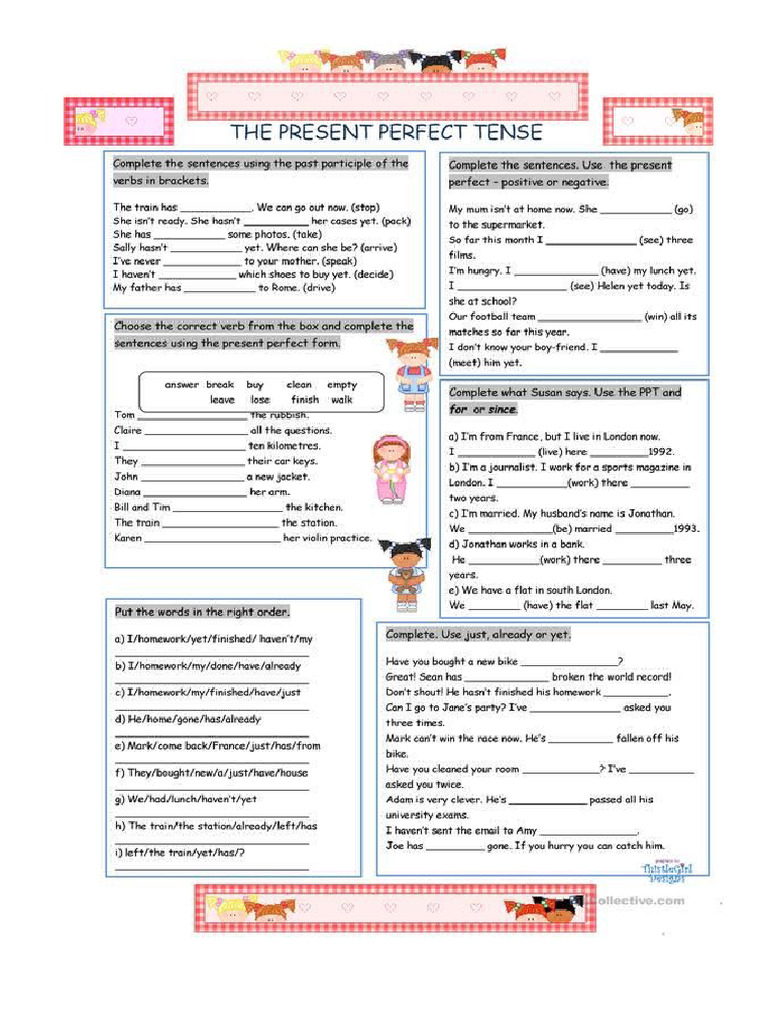 Present Perfect Worksheet | PDF