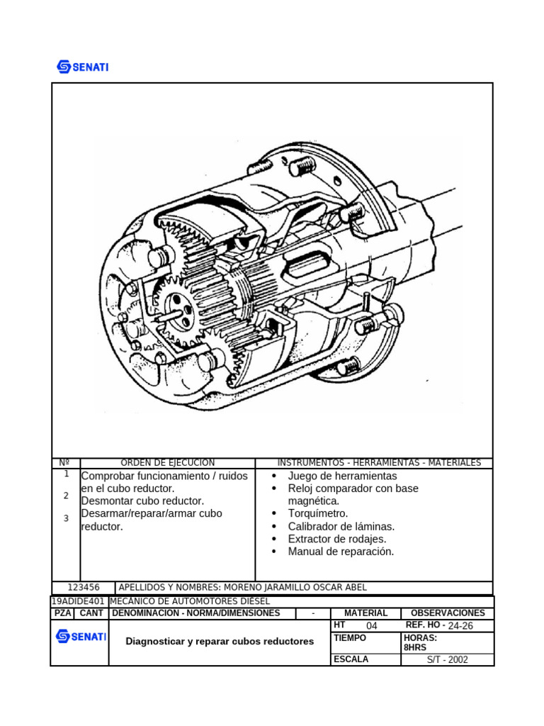 Hoja De Proceso 5 Pdf Rodamiento Mecánico Engranaje 7698