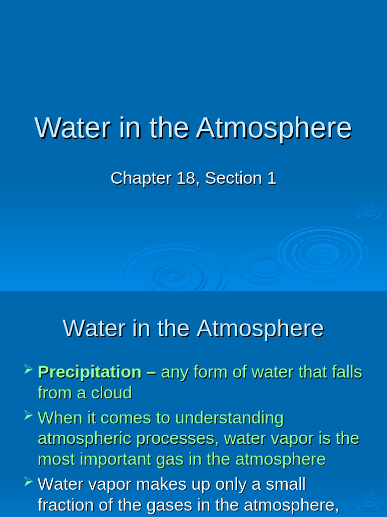 1 Water in The Atmosphere | PDF | Humidity | Evaporation
