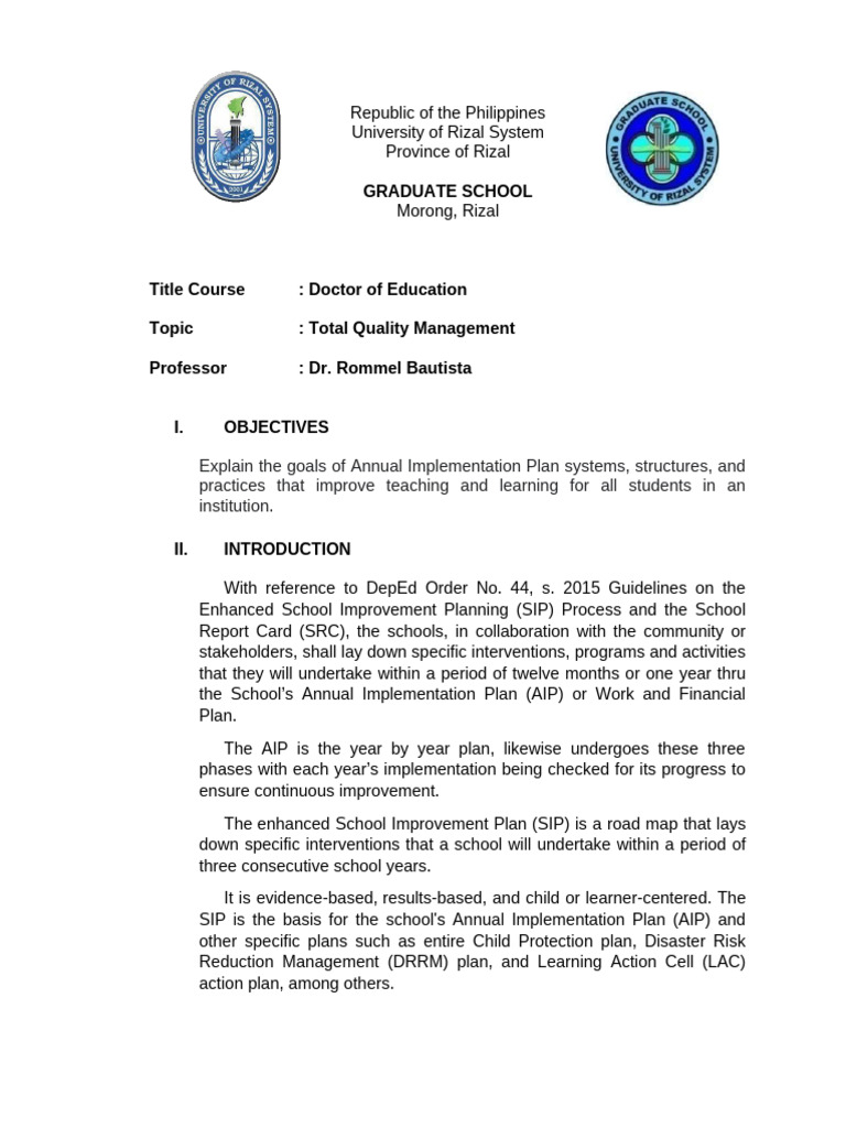 AIP Presented by Mark Prian Iposada | PDF