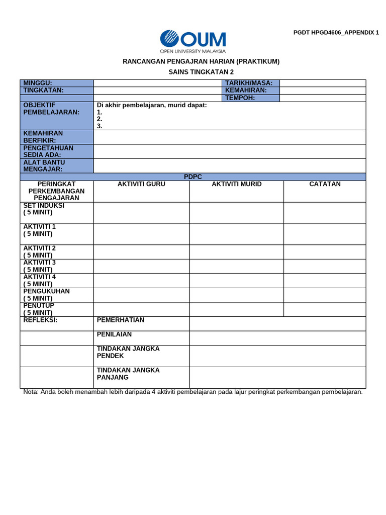 RPH (Format Faz) | PDF