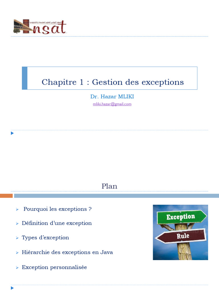 Chapitre 1 - Gestion Des Exceptions | PDF | Java (Langage de ...