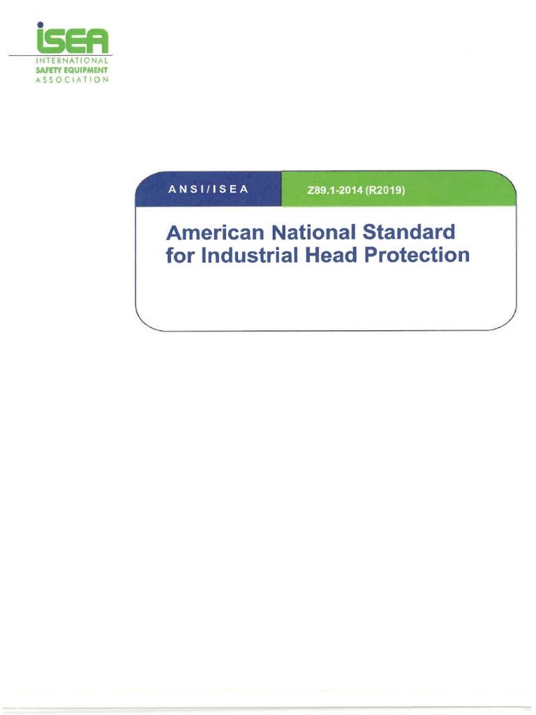 ANSI-ISEA - Z89-1 - 2014 - R2019 Escaneada | PDF