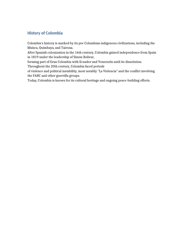 History of Colombia | PDF | History