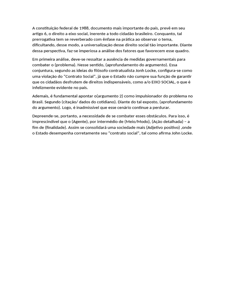 Modelo de Redação (Constituição Federal) | PDF