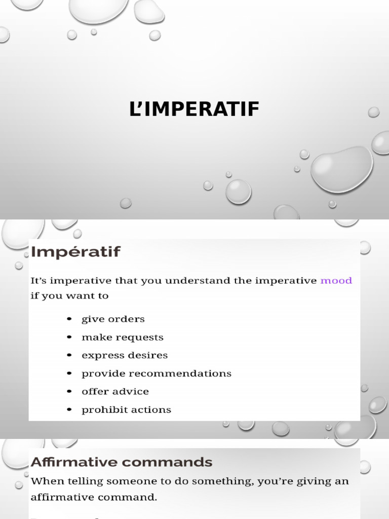 L'Imperatif | PDF