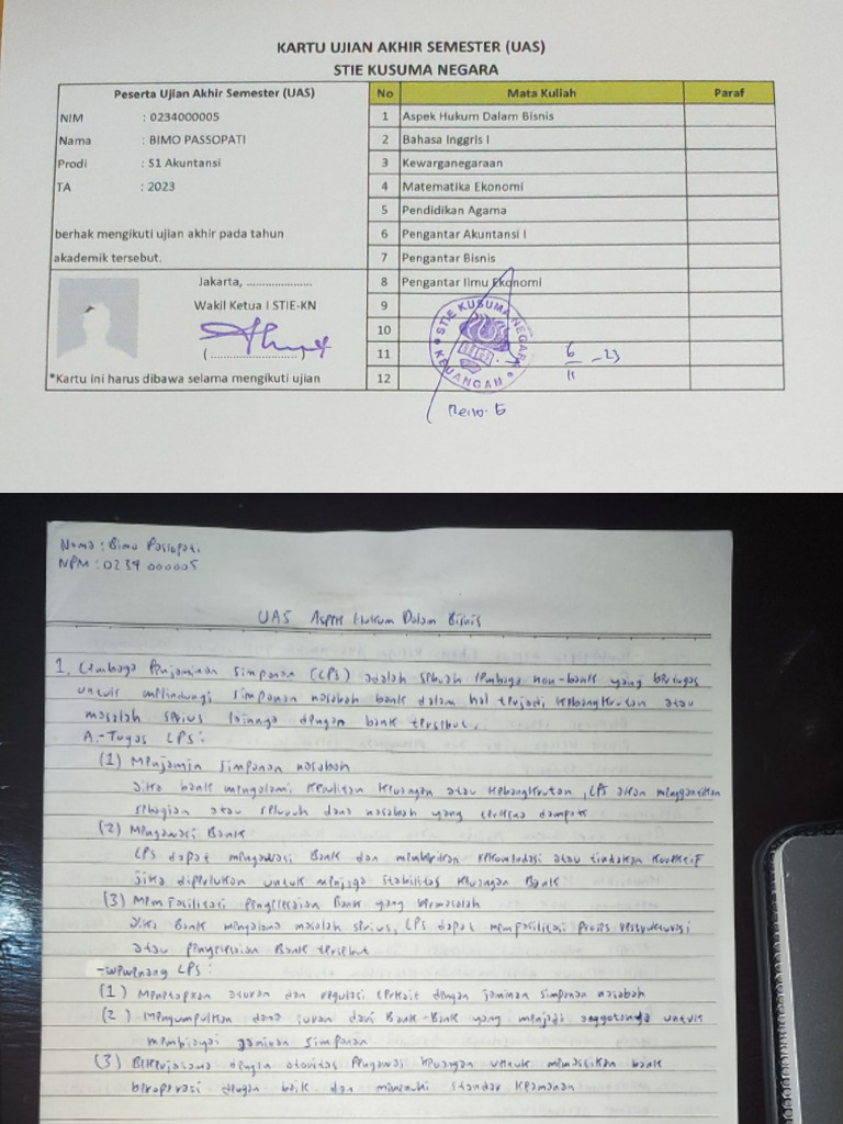 UAS Aspek Hukum Dalam Bisnis - Bimo Passopati - 0234000005 | PDF