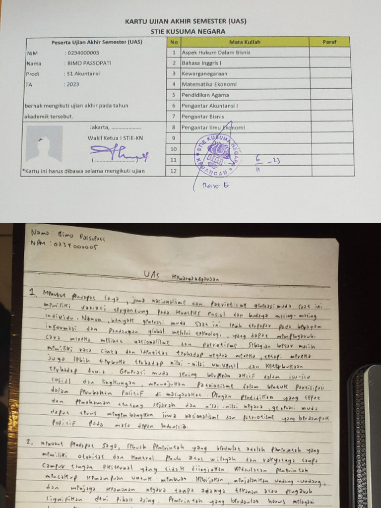 UAS Kewarganegaraan - Bimo Passopati - 0234000005 | PDF