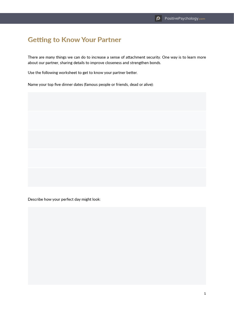 Getting To Know Your Partner | PDF
