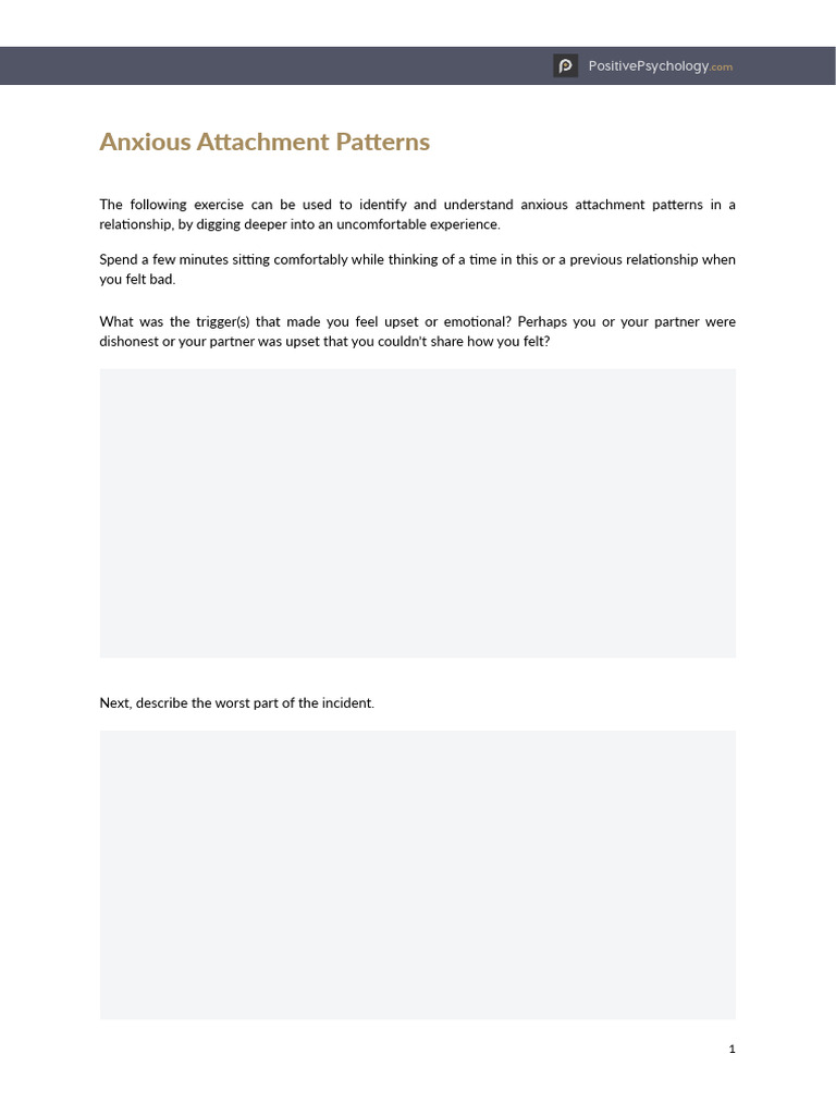 Understanding Anxious Attachment Patterns | PDF | Self-Improvement