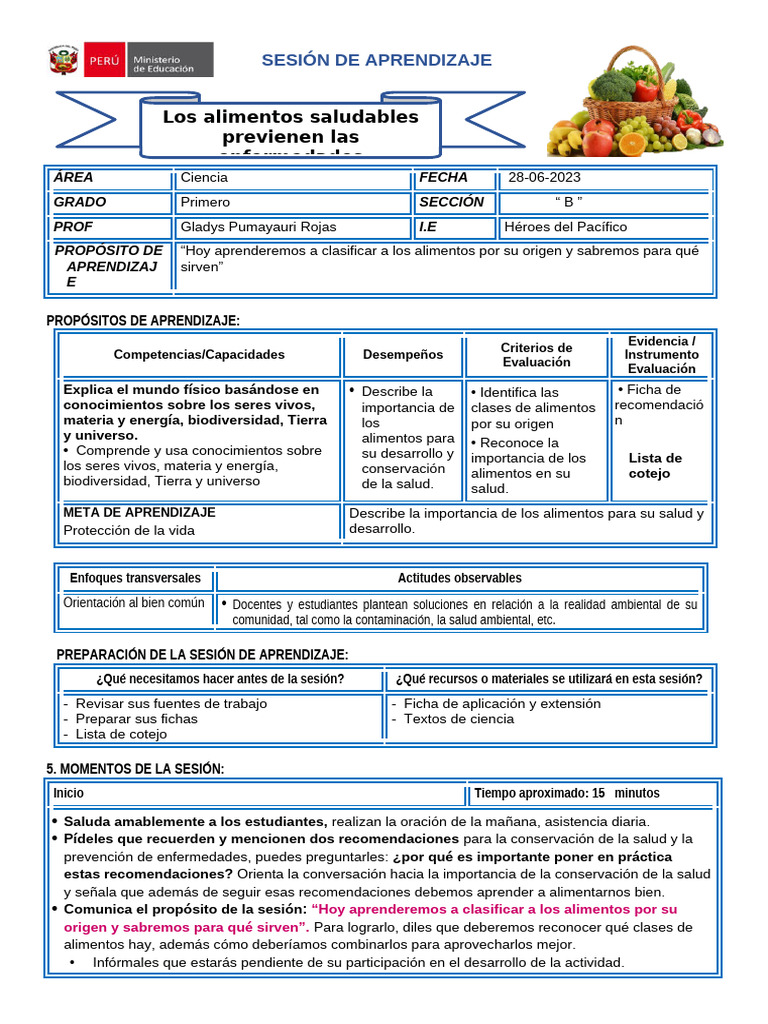 Clasificación de Alimentos para Niños | PDF | Alimentos | Aprendizaje