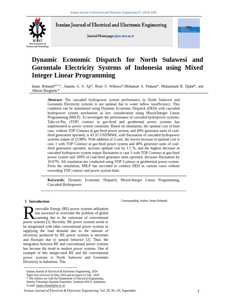 paper2 | PDF | Hydroelectricity | Linear Programming