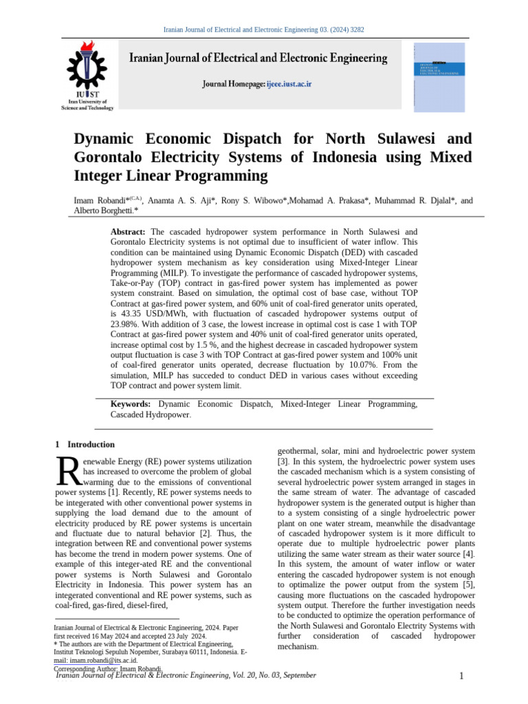 Paper 1 | PDF | Hydroelectricity | Linear Programming