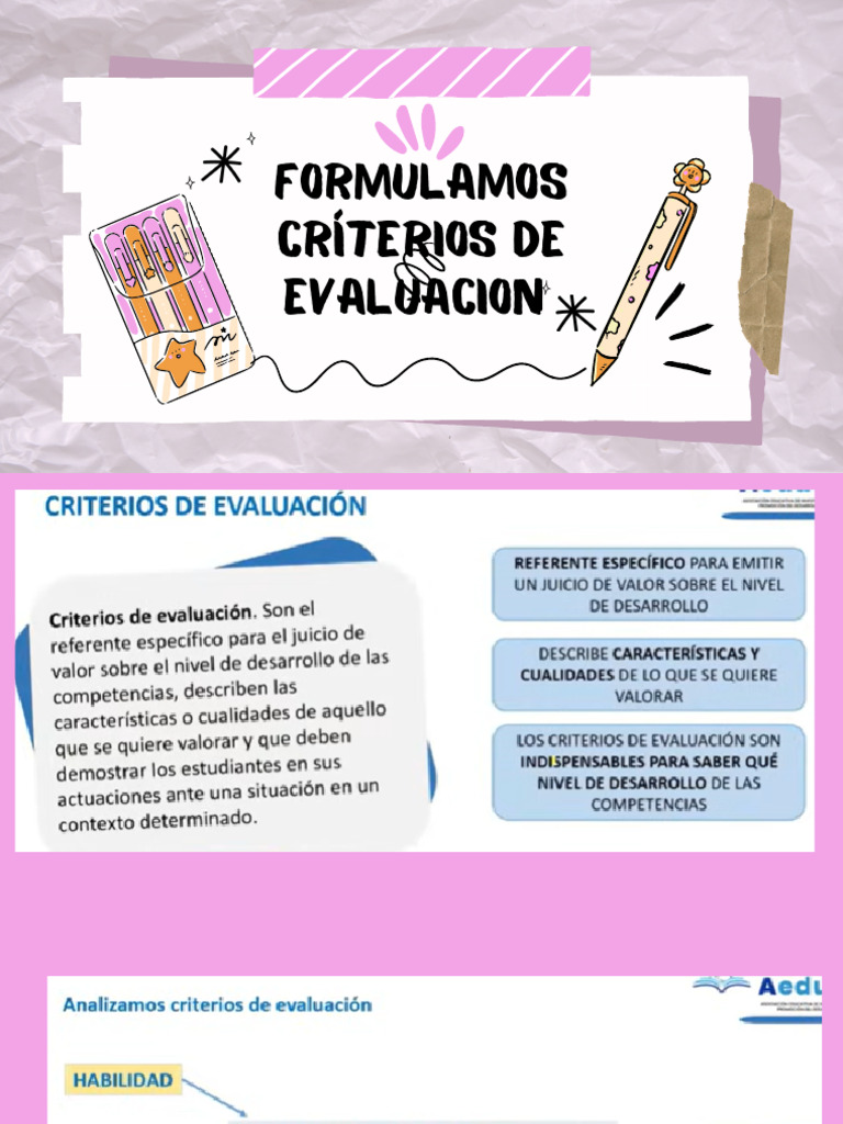FORMULAMOS CRíTERIOS DE EVALUACION | PDF