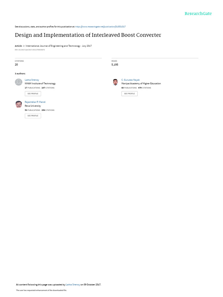 Design_and_Implementation_of_Interleaved_Boost_Con | PDF | Electrical Engineering | Electricity