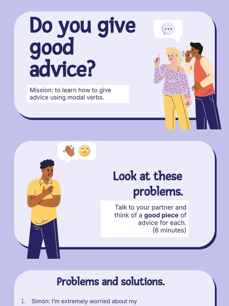 Giving Advice with Modal Verbs | PDF
