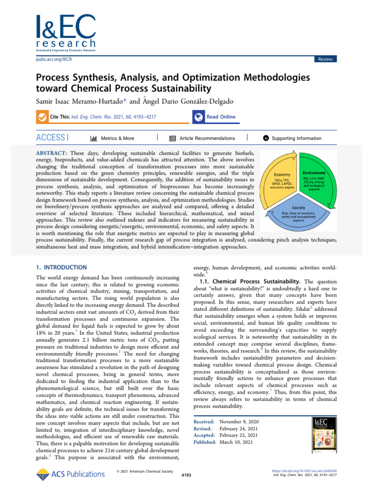 Process Synthesis 2021 | PDF | Sustainability | Mathematical Optimization