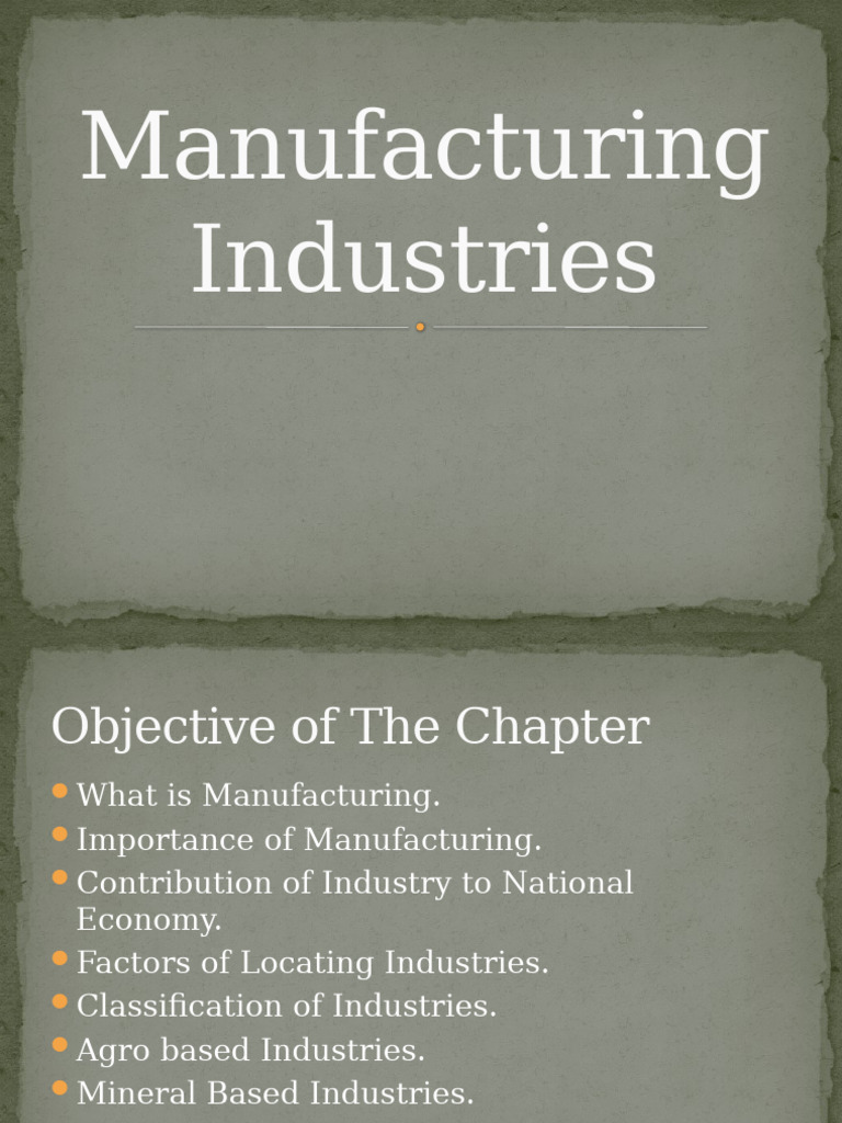 Manufacturing Industries | PDF