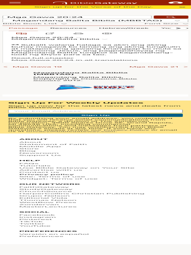 Mga Gawa 2024 MBBTAG - Subalit Walang Halaga Sa Akin Ang Aking - Bible ...