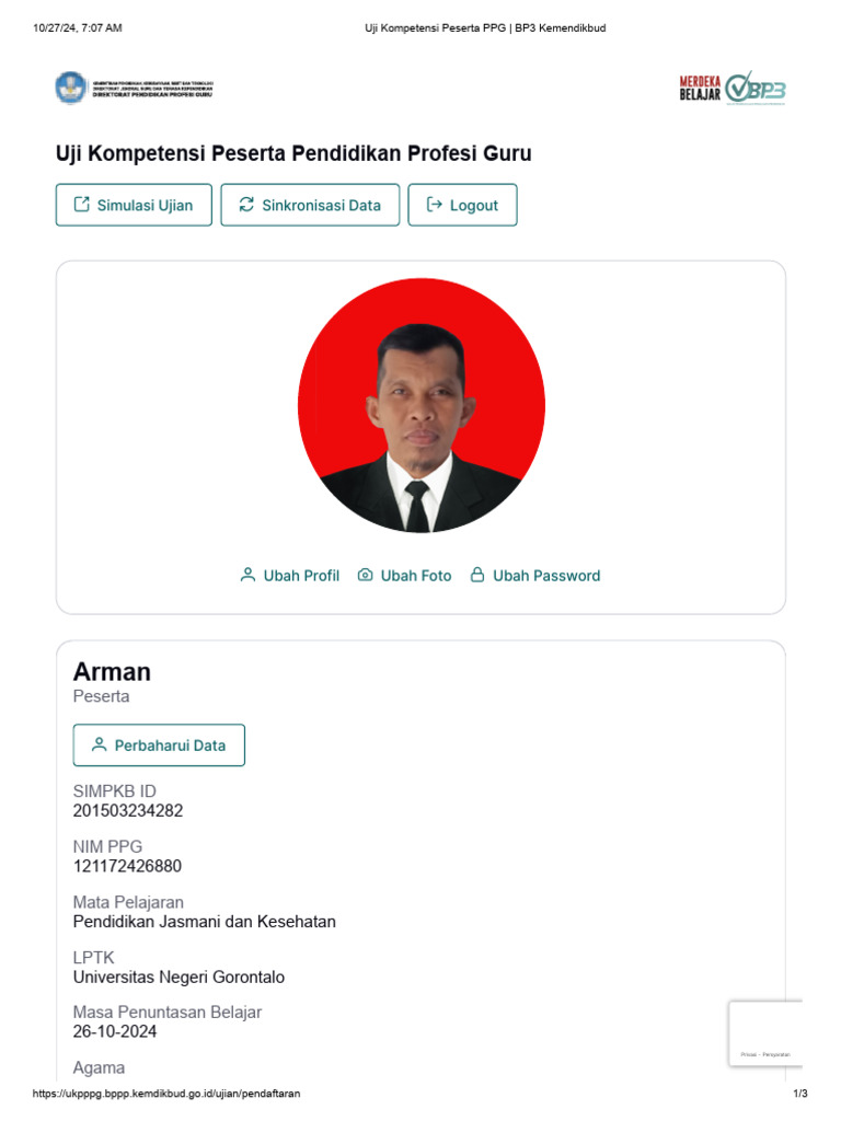 Uji Kompetensi Peserta PPG - BP3 Kemendikbud | PDF | Bisnis | Pengelolaan Keuangan & Uang