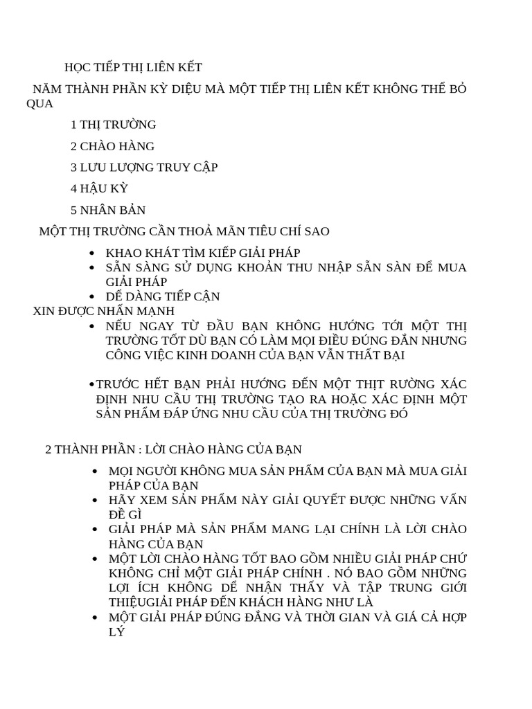 HỌC TIẾP THỊ LIÊN KẾT | PDF