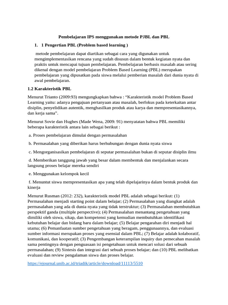 Ips PBL Dan PJBL | PDF | Karier & Perkembangan | Kesehatan Holistik