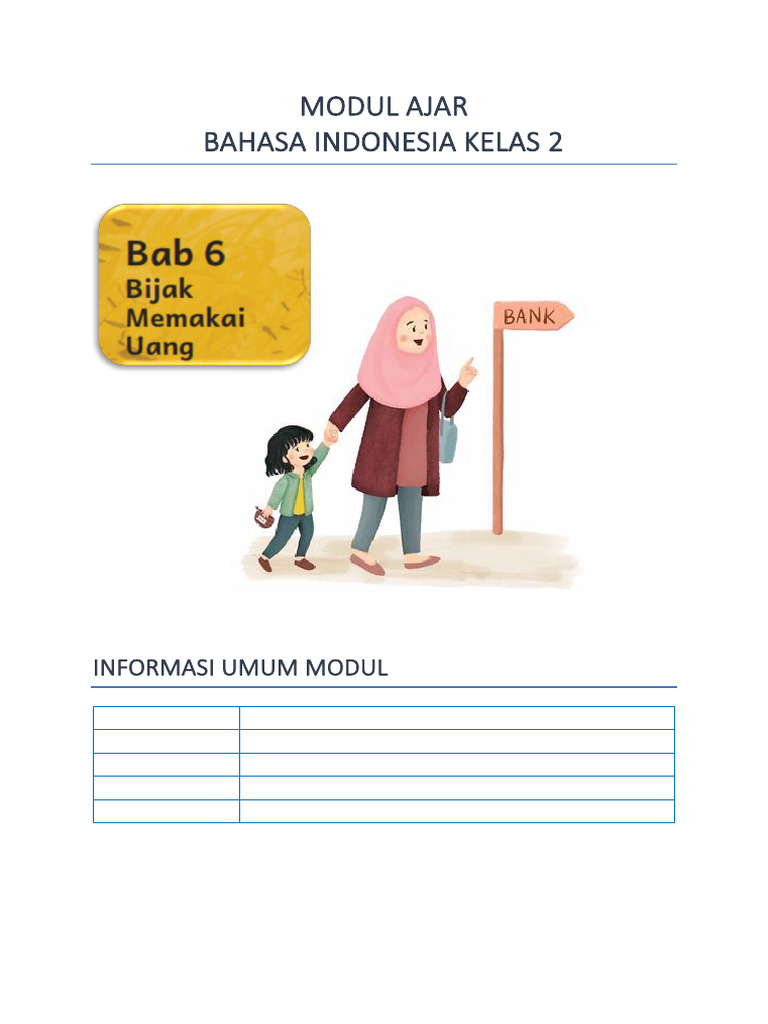 Modul Ajar Kelas 2 BAB 6 - Bijak Memakai Uang | PDF