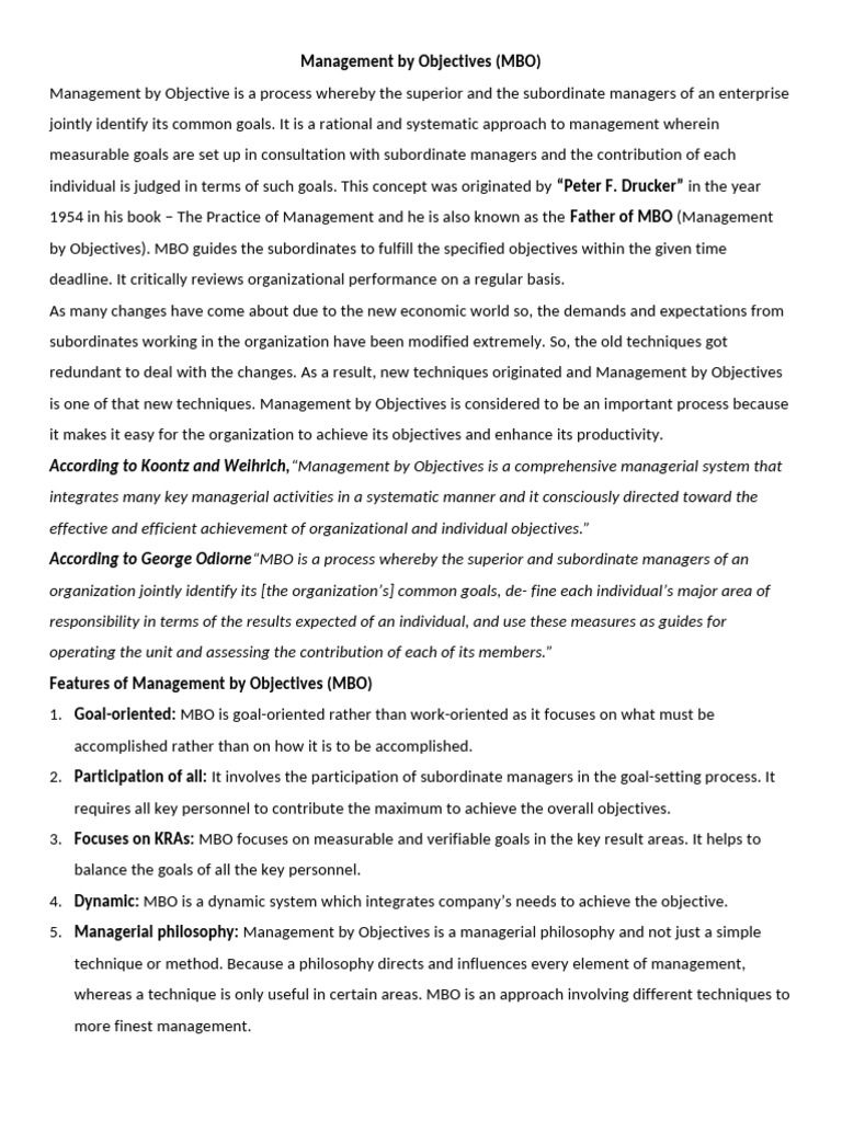 MBO&MBE | PDF | Goal Setting | Goal