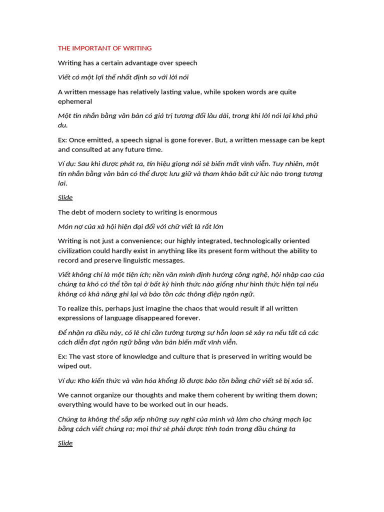 The Important of Writing | PDF