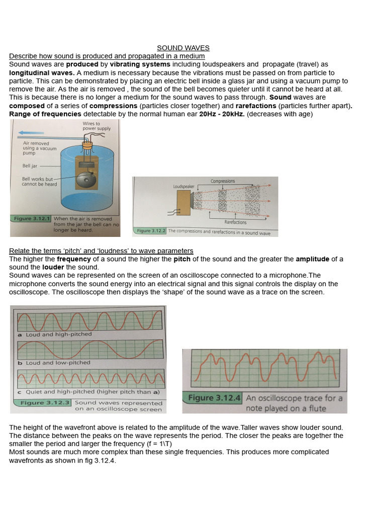 Csec Phy 3.12 & 3.13 | PDF | Sound | Waves