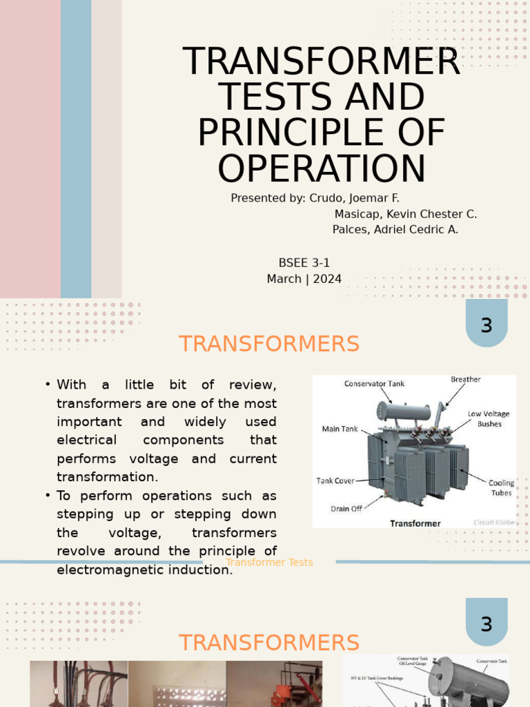 Transformer Tests and Principle of Operation | PDF | Transformer ...