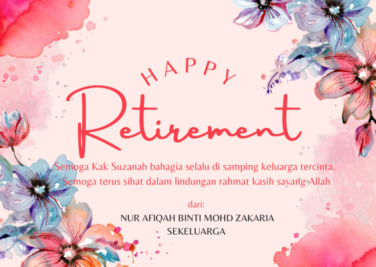 Ucapan Selamat Pensiun untuk Kak Suzanah | PDF