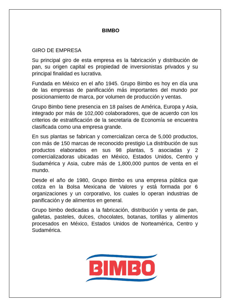Grupo Bimbo | PDF