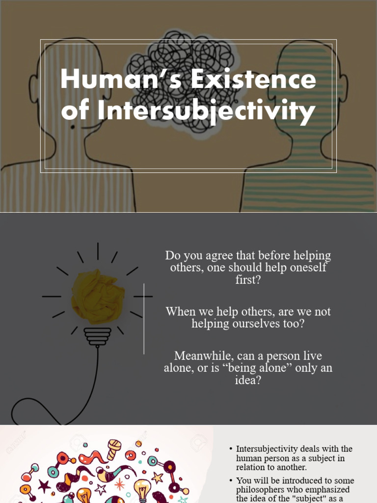 Topic 13 Human S Existence of Intersubjectivity | PDF