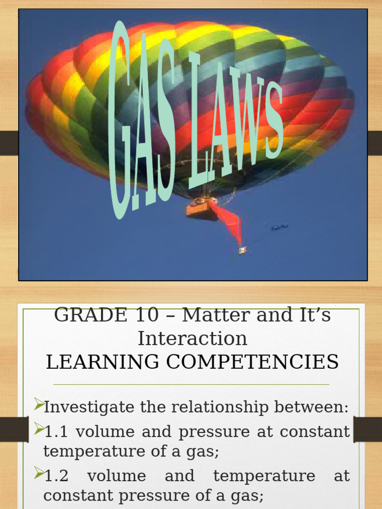 Quarter 4 - GAS-LAWS | PDF | Teaching Methods & Materials | Science ...