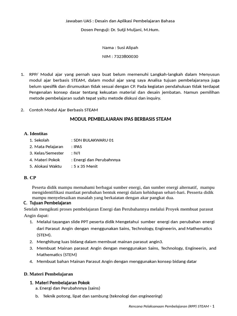 Jawaban UAS Bu Sutji | PDF