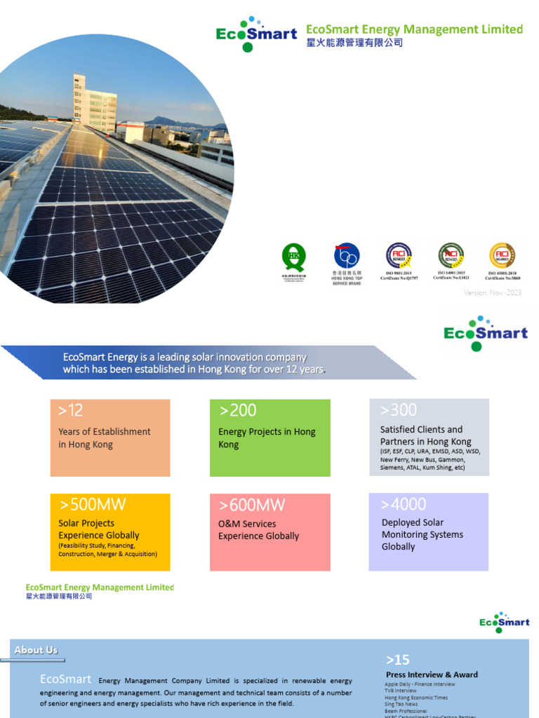 Introduction of EcoSmart 2023_v6 | PDF | Photovoltaic System ...