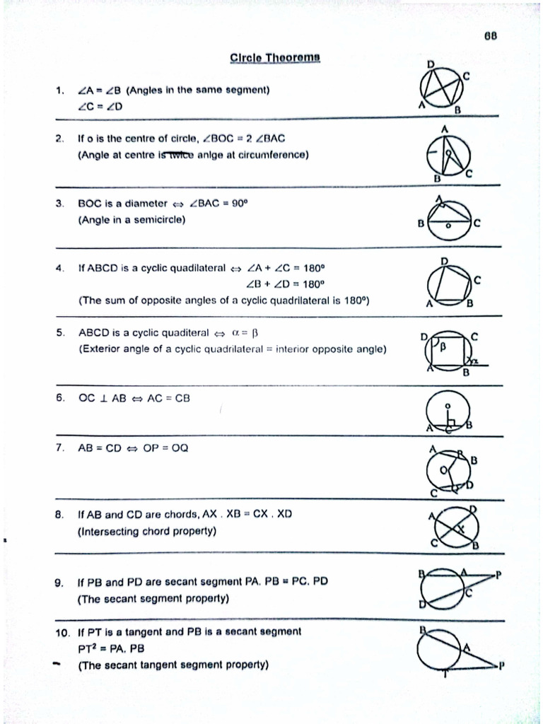 Circle Theorem ( Maths B ) | PDF