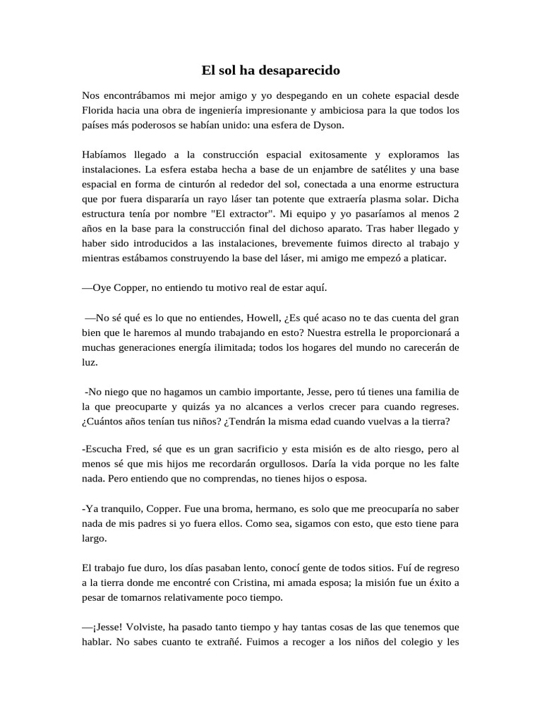 El Sol Ha Desaparecido | PDF | Dom