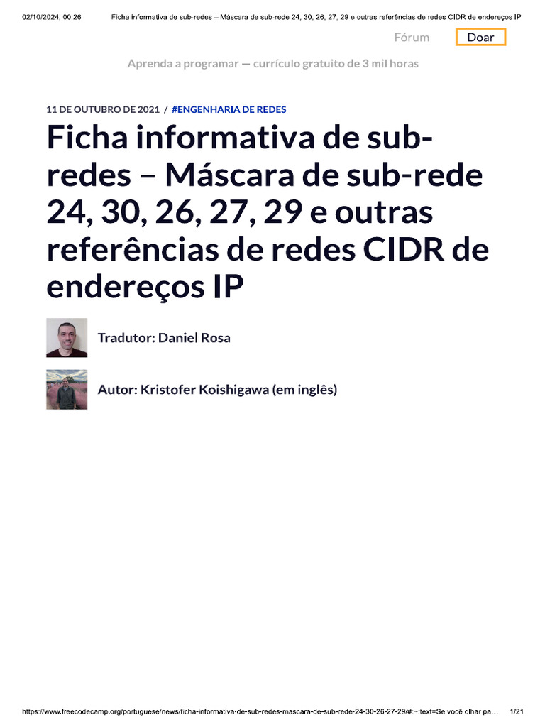 Mascara Sub Rede | PDF