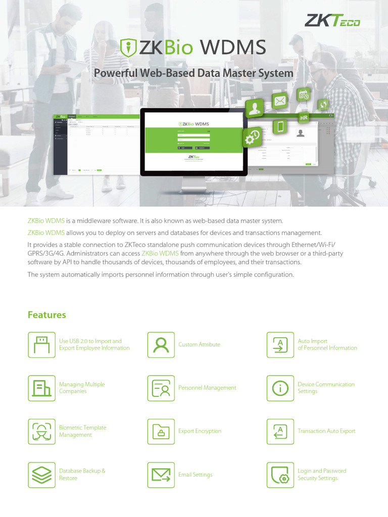 ZKBio WDMS 9.0 - Datasheet - 20240809 | PDF | Databases | Server ...