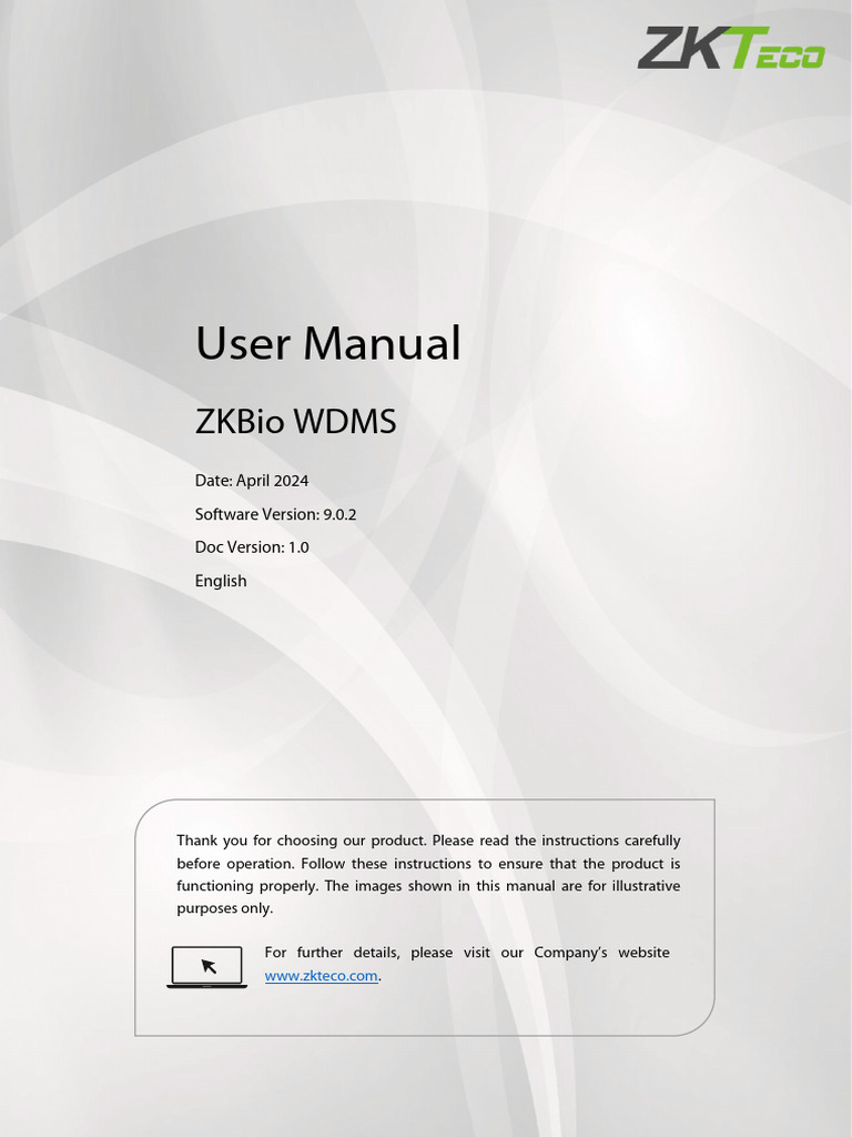 ZKBio WDMS 9.0.2 User Manual | PDF | Graphical User Interfaces | Login