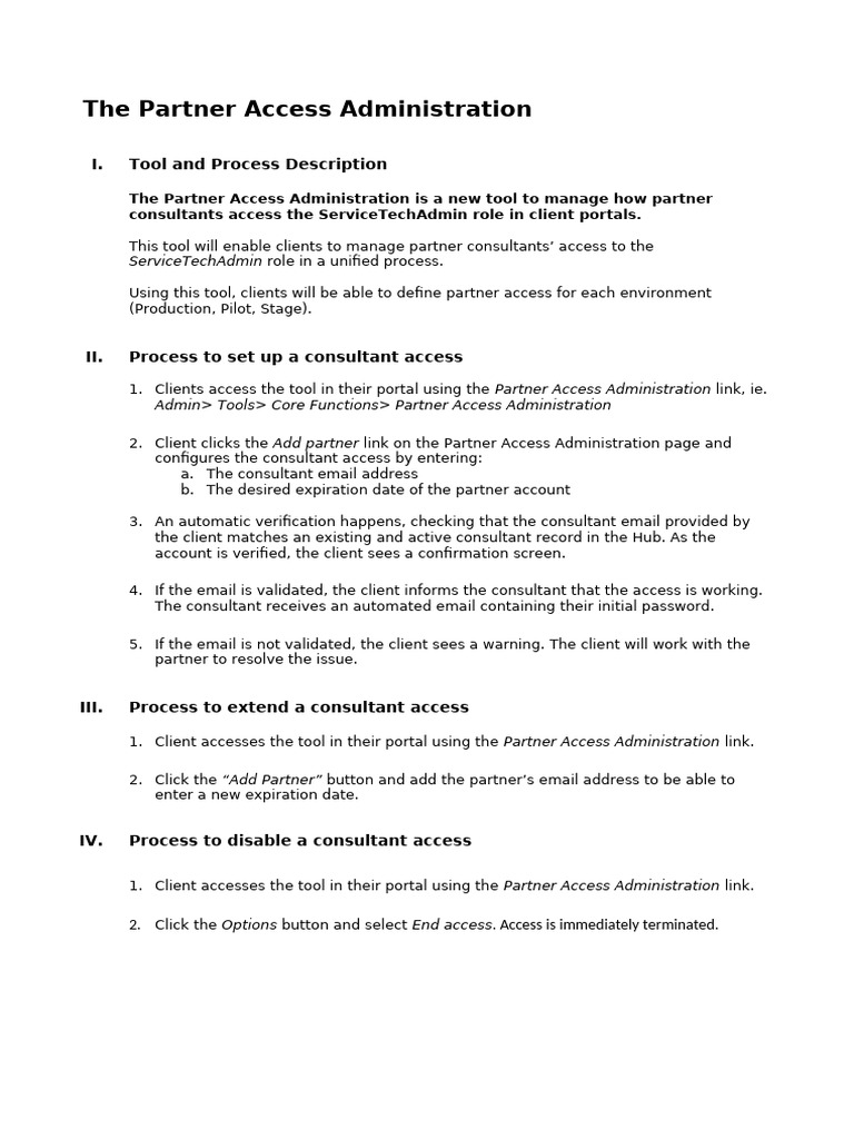 Partner Access Administration Setup | PDF | Business | Finance & Money ...